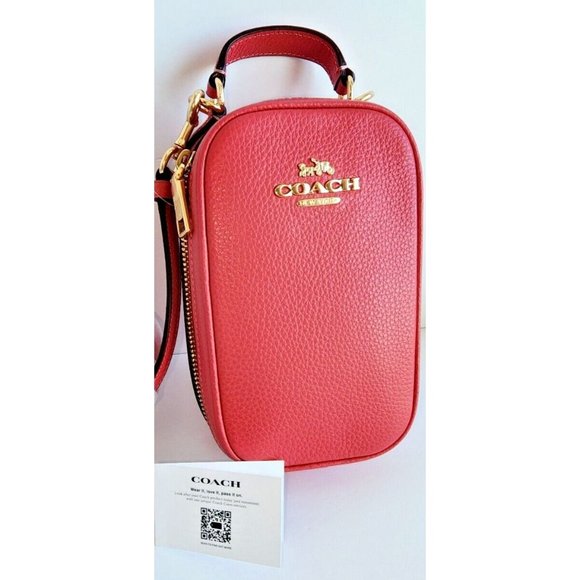Coach | Bags | Coach Eva Phone Detach Crossbody Purse Redpink So ...